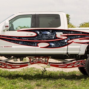 Skull Truck Vinyl Side Graphics, Skulls Bones Truck Graphics, Skulls ...