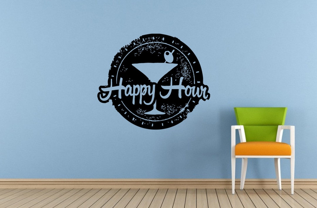 Happy Hour Cocktails Drinks Specials Stamp Sign Logo Store Shop Salon ...