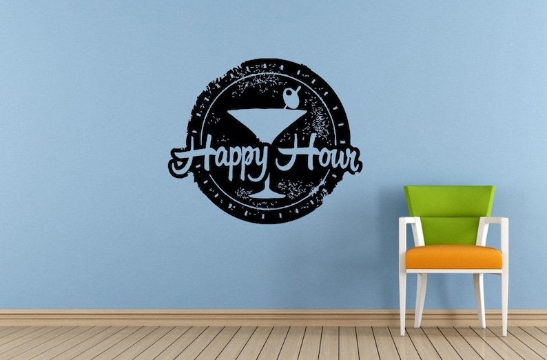 Happy Hour Cocktails Drinks Specials Stamp Sign Logo Store Shop Salon ...