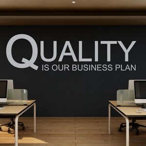 Quality is Our Business Plan Quote Decal for Office, Motivational ...