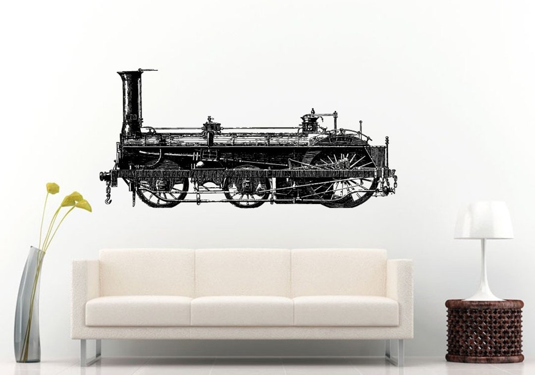 Express Classic Vintage Locomotive Train Rail Road Wall Decal Vinyl ...