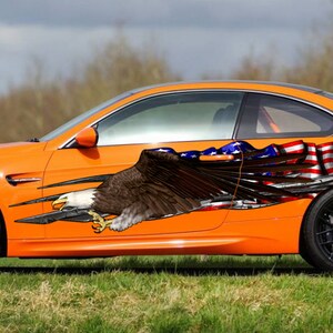 American Flag Car Decal, US Flag Car Vinyl Side Wrap, USA Flag Car ...