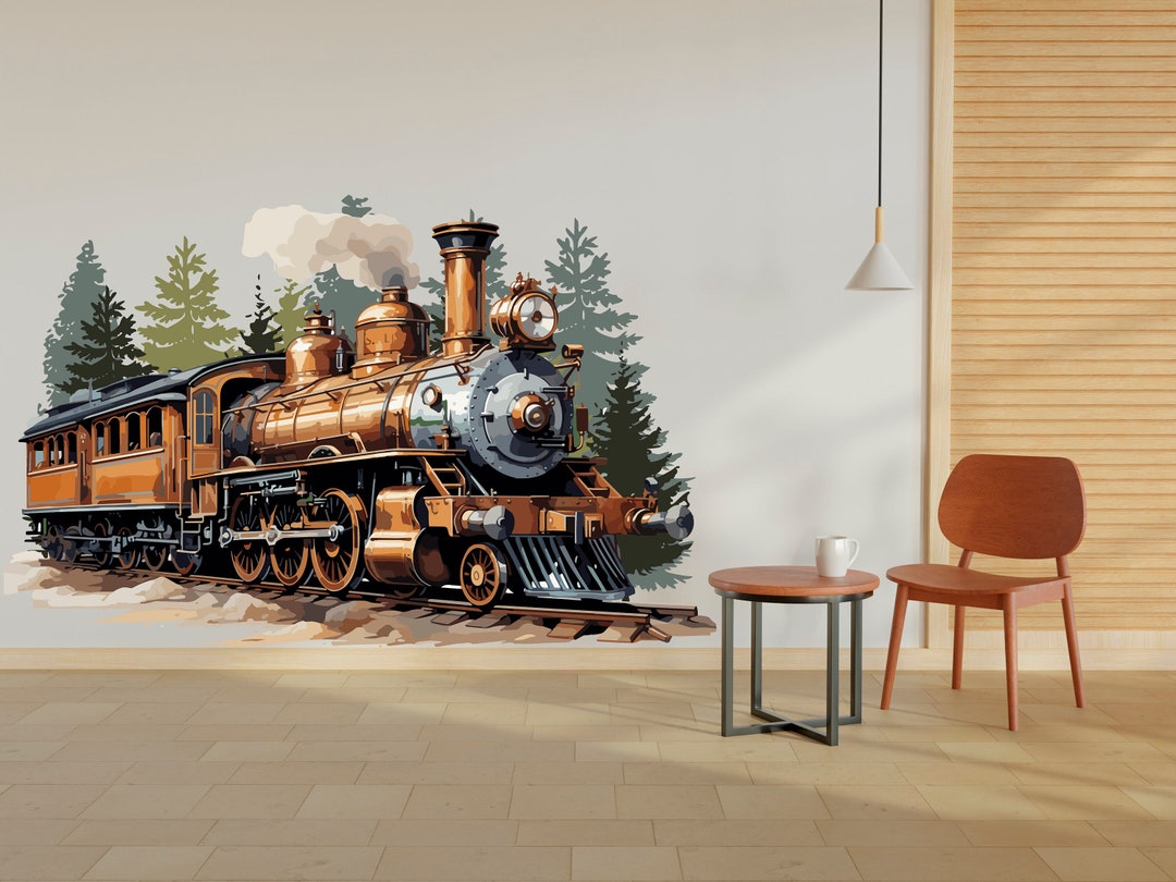Train Wall Decal Train Wall Sticker Train Art Train Wall Vinyl Wall ...