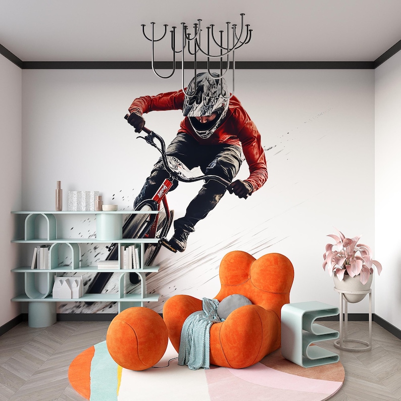 BMX Rider Wall Decal, Extreme Bike Wall Sticker, BMX Action Wall Art ...