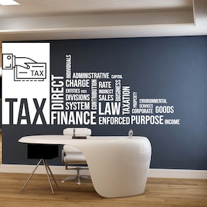Tax Wall Decor Office Wall Decal Finance Idea Teamwork Business Worker ...