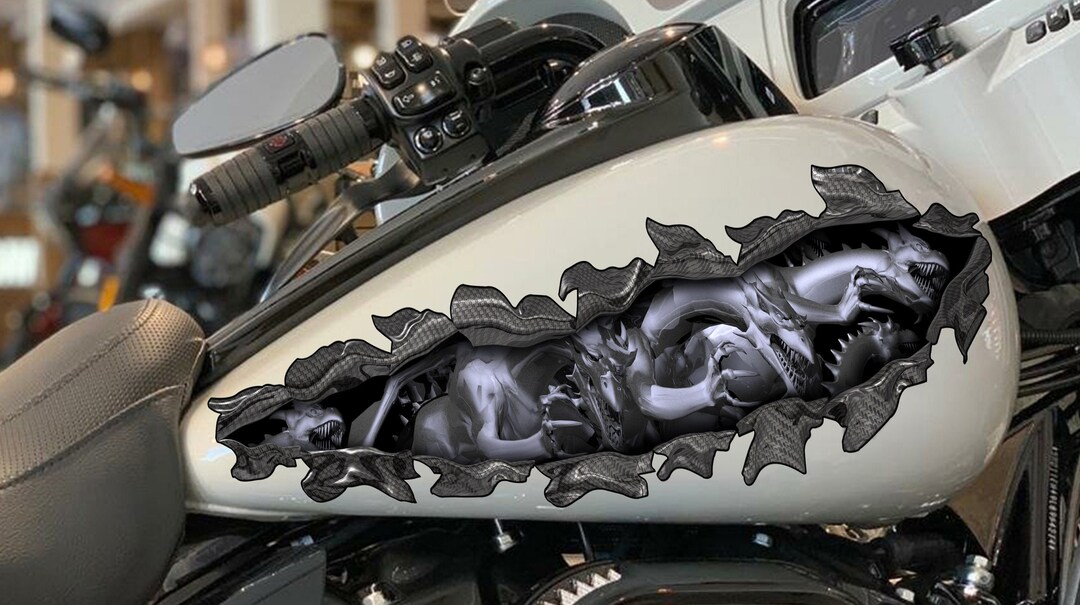 Dragons Sport Bike Vinyl Wrap, Dragons Bike Graphics Sticker, 3D ...