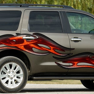 3D Tribal Racing Stripes Car Vinyl Wrap, Tribal Truck Vinyl Side ...