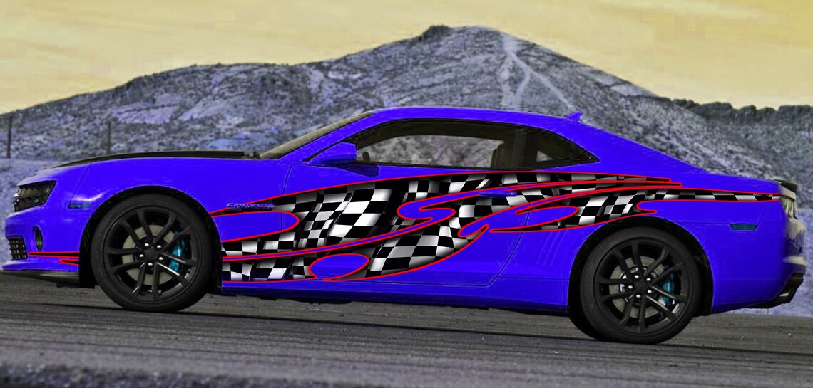 Checkered Flag Car Wrap Checkered Flag Car Decal Checkered - Etsy