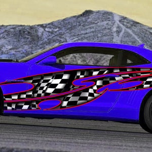 Checkered Flag Car Wrap, Checkered Flag Car Decal, Checkered Car ...
