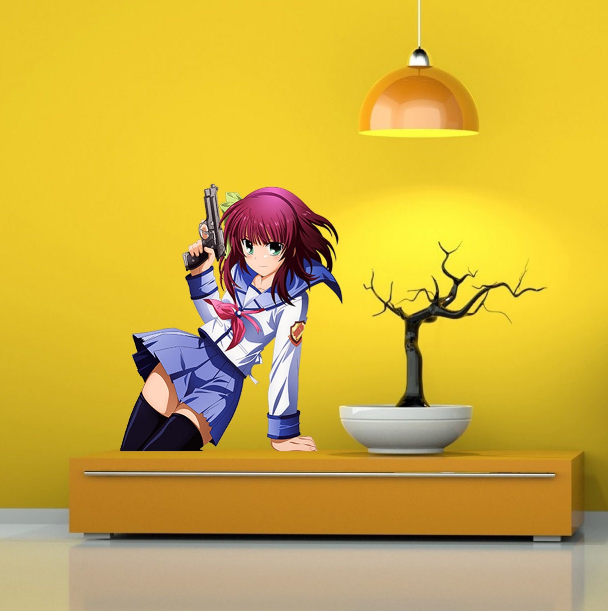 Anime Girl With The Guns Sticker Anime Decal Anime Wall | Etsy