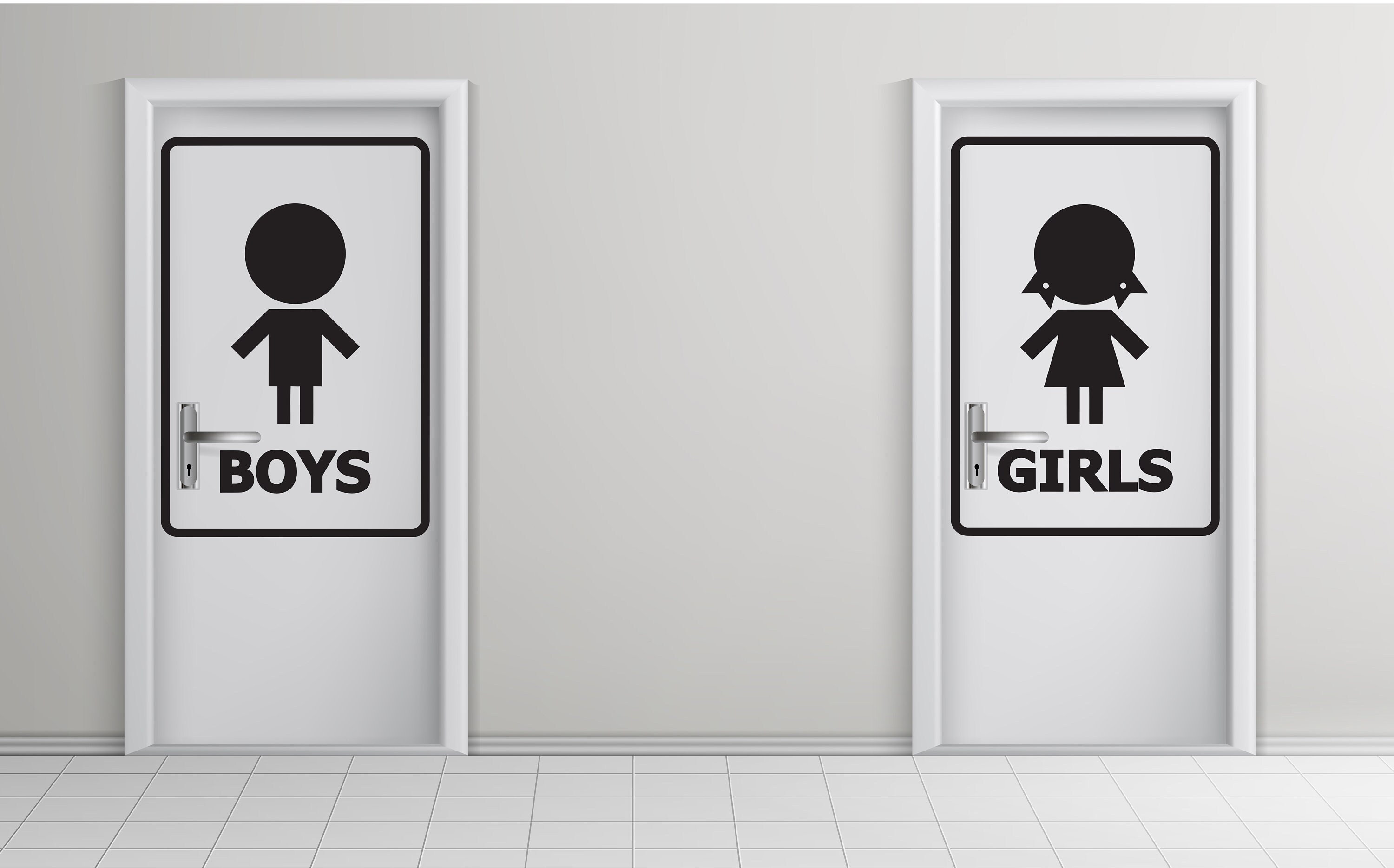 Kids Bathroom Sign Decal, Kids Bathroom Door Decor, Toilett Restroom ...
