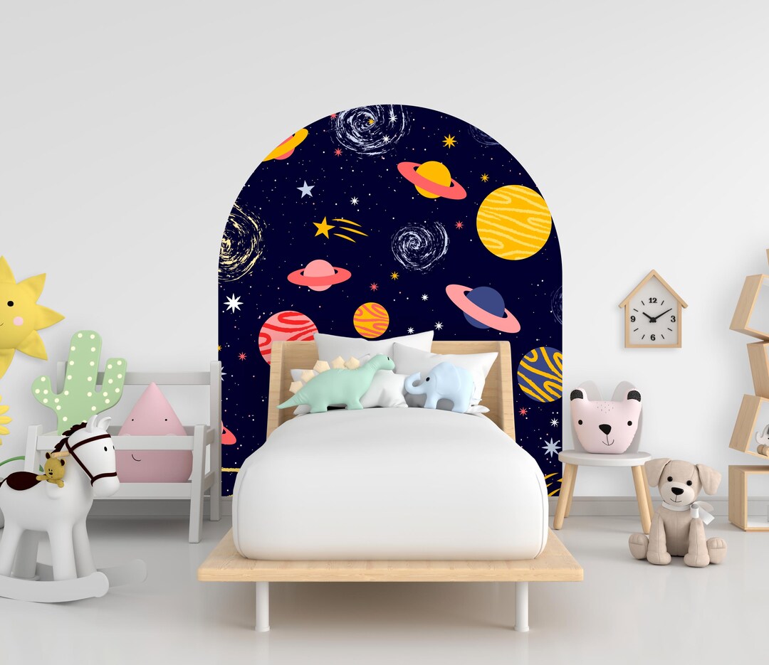 Space-themed Wall Arch Decal - Planets, Stars & Night Sky Decor ...