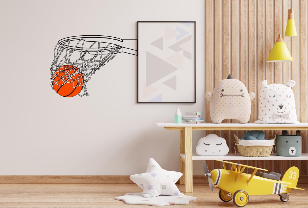 Basketball Wall Decor, Basketball Wall Decal Sport Vinyl, Basketball ...