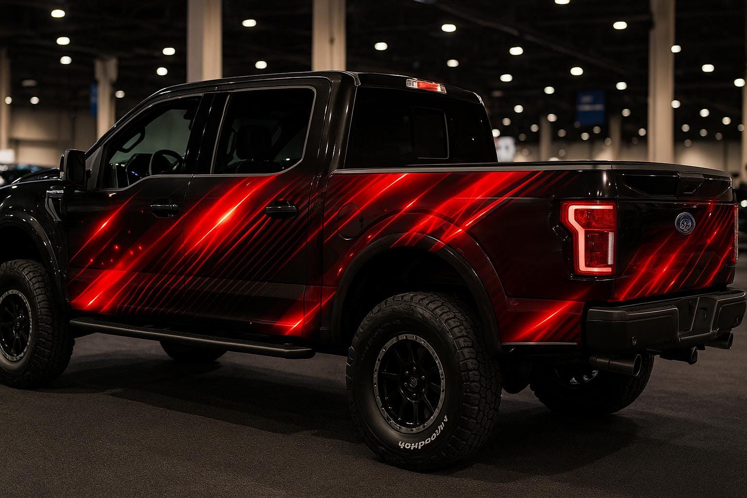 Red Neon Lightning Truck Wrap | Custom Shelby Ford Vinyl | Futuristic ...