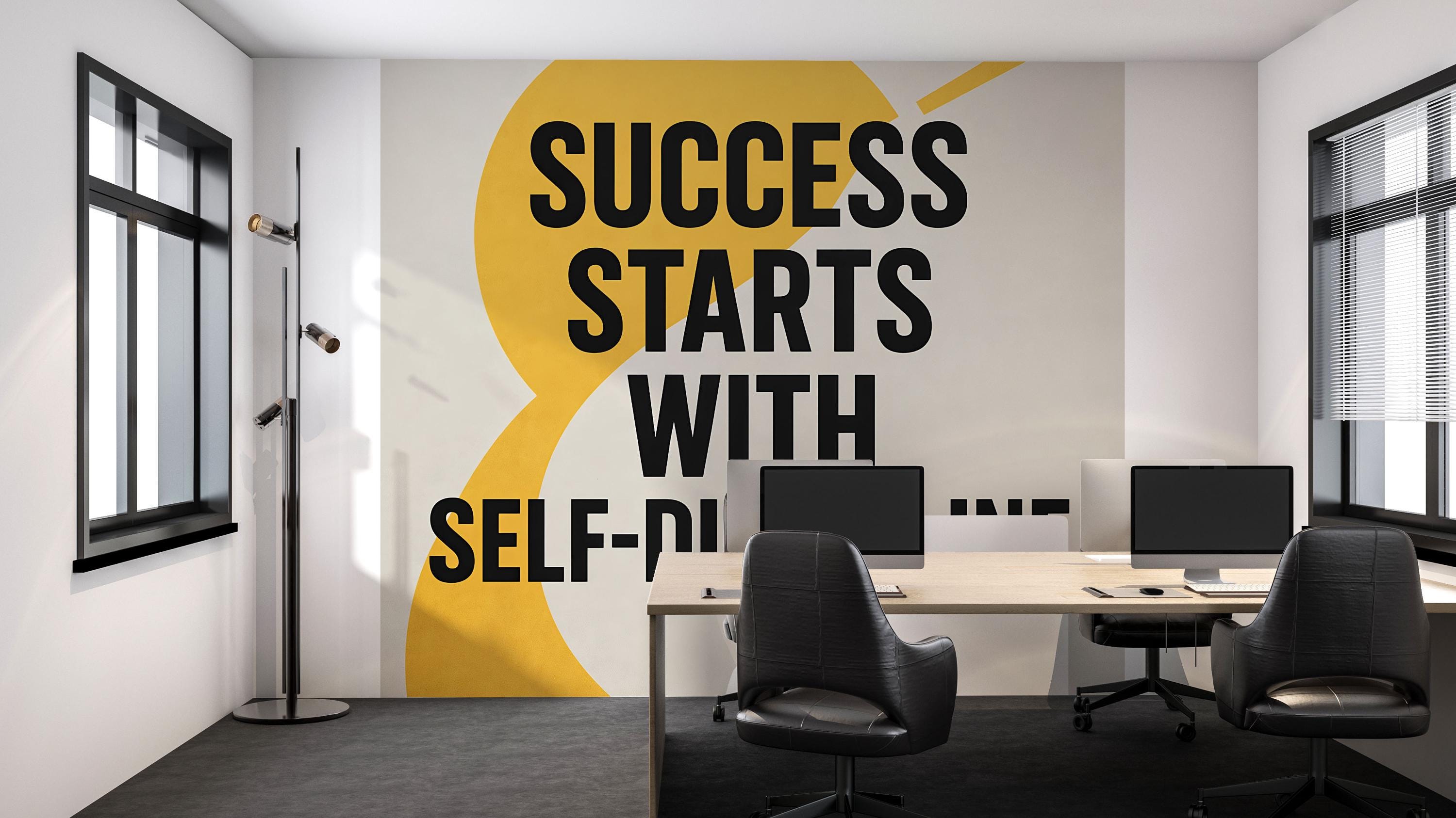 Success Starts With Self-discipline Motivational Office Wall Mural ...