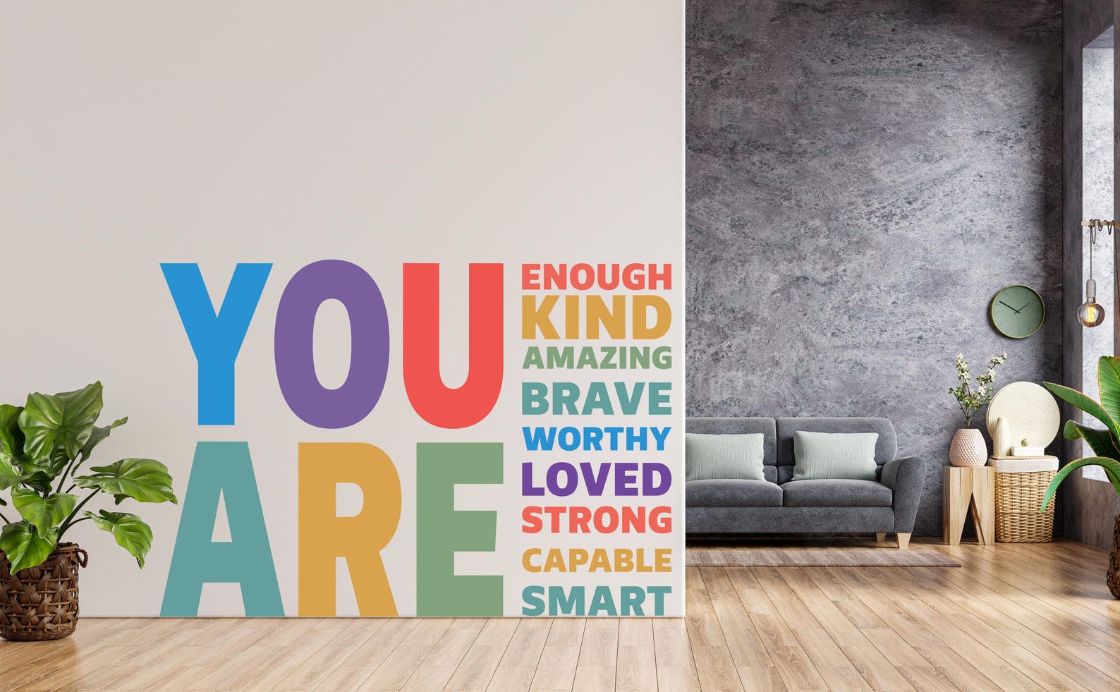 You Are Kind, Amazing Brave Loved Wall Decal Motivational Inspirational ...