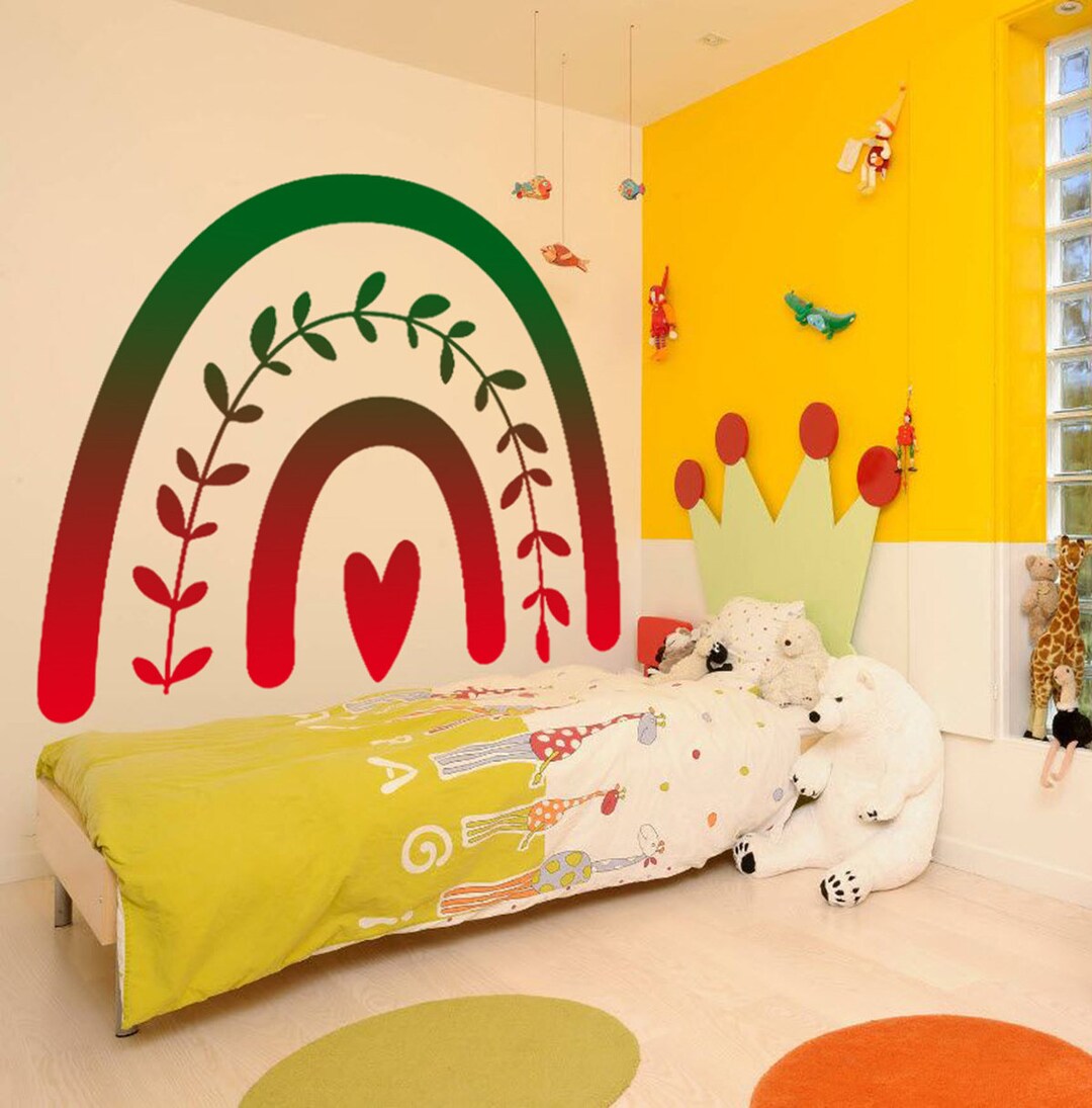 Boho Colored Rainbow Wall Decal, Boho Colored Rainbow Wall Sticker ...