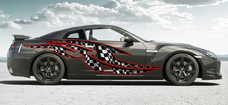 Checkered Flag Car Wrap Checkered Flag Car Decal Checkered - Etsy