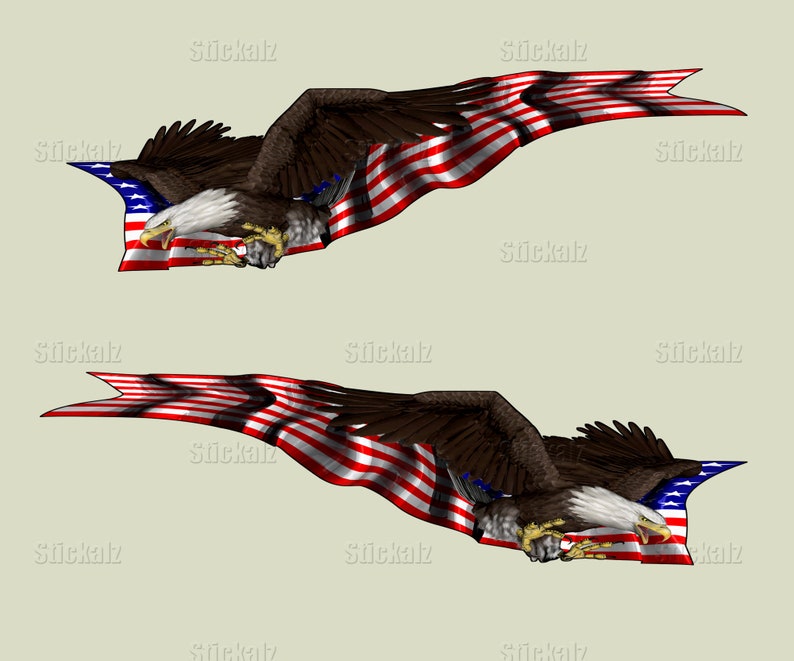 US Bald Eagle Truck Side Decal Full Color US Eagle Car Side - Etsy