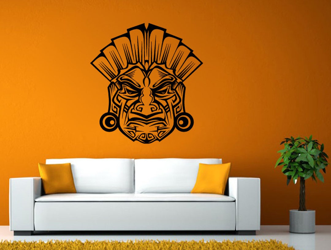 Ancient Aztek Mask Ceremony Tradition Wall or Window Sticker Decal ...