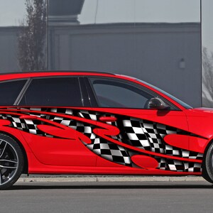 Checkered Flag Car Wrap, Checkered Flag Car Decal, Checkered Car ...