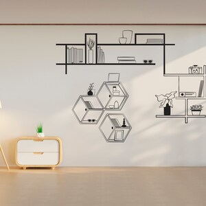 Library Vinyl Wall Art Decals, Book Shelves Decor, Library Wall Decal ...
