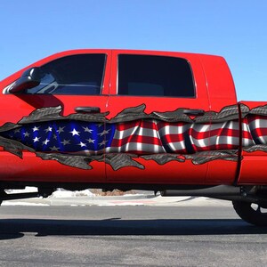 American Flag Full Color Car Side Graphics, USA Flag Car Vinyl Decal ...