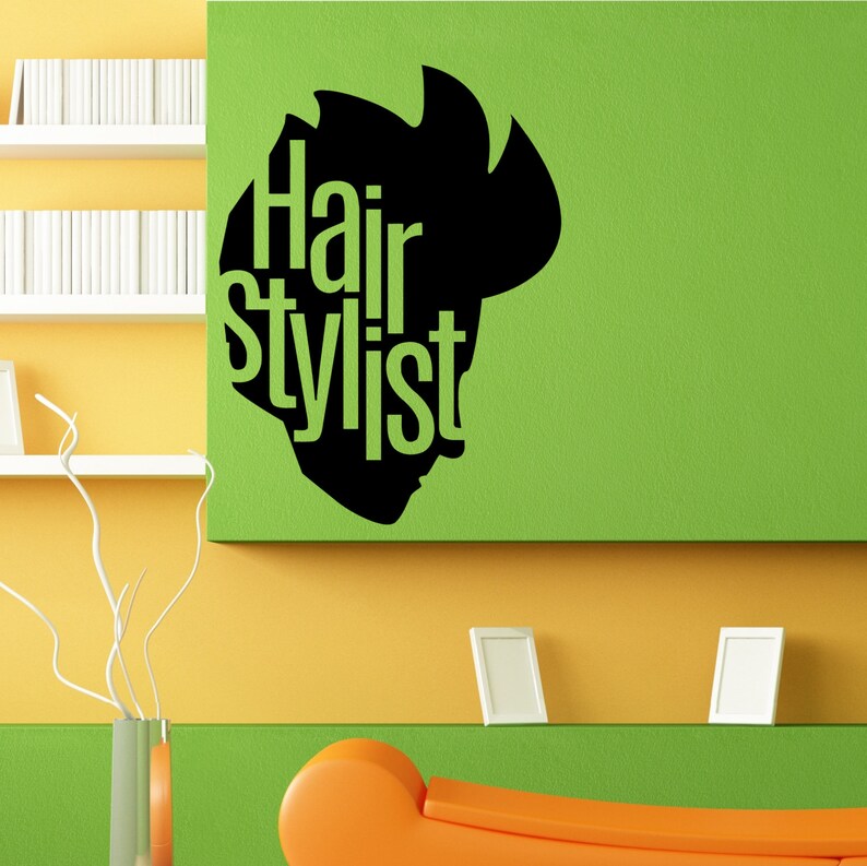 Hair Stylist Barbershop Salon Spa Wall Sticker Vinyl Mural - Etsy