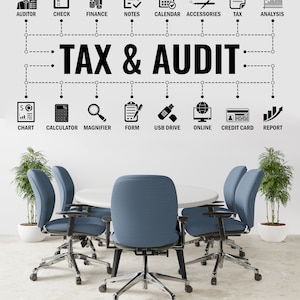 Tax Audit Office Wall Decor Office Wall Decal Finance Idea Teamwork ...