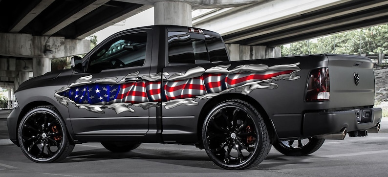 US Flag Car Vinyl Decal, US Pride Car Graphics, American Flag Car Wrap ...