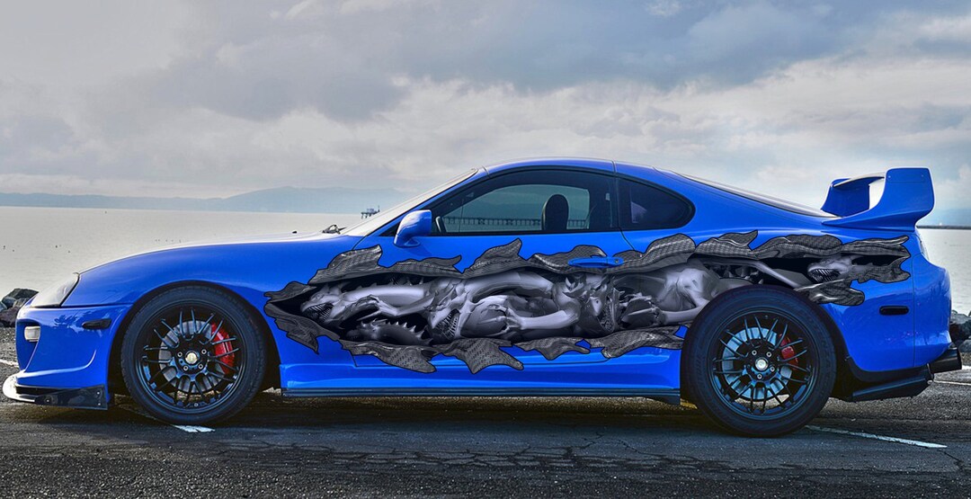 3D Tribal Dragon Car Wrap, 3D Tribal Dragon Car Sticker, Tribal Dragon ...