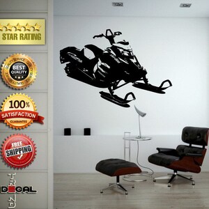 Ski Snowmobile Wall Vinyl Sticker Mural Room Decor L1780 - Etsy