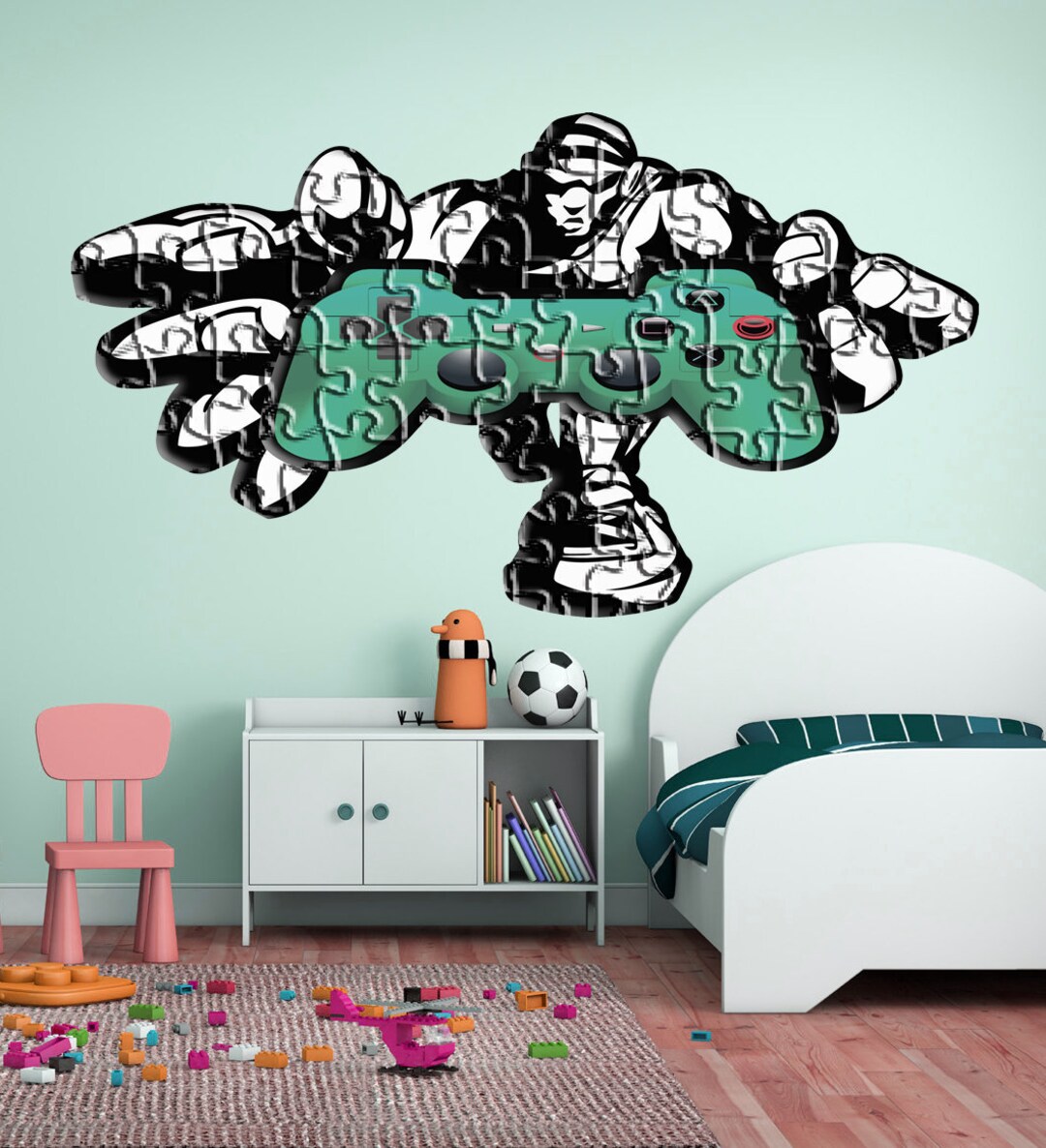 Gamer Boy Game Controller Wall Decal, Gamer Boy Game Controller Wall ...