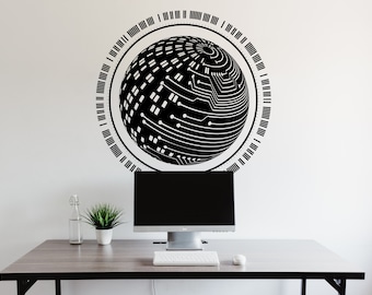 Circuit Board Binary Code Wall Decal, Technology Vinyl Wall Art Decals ...