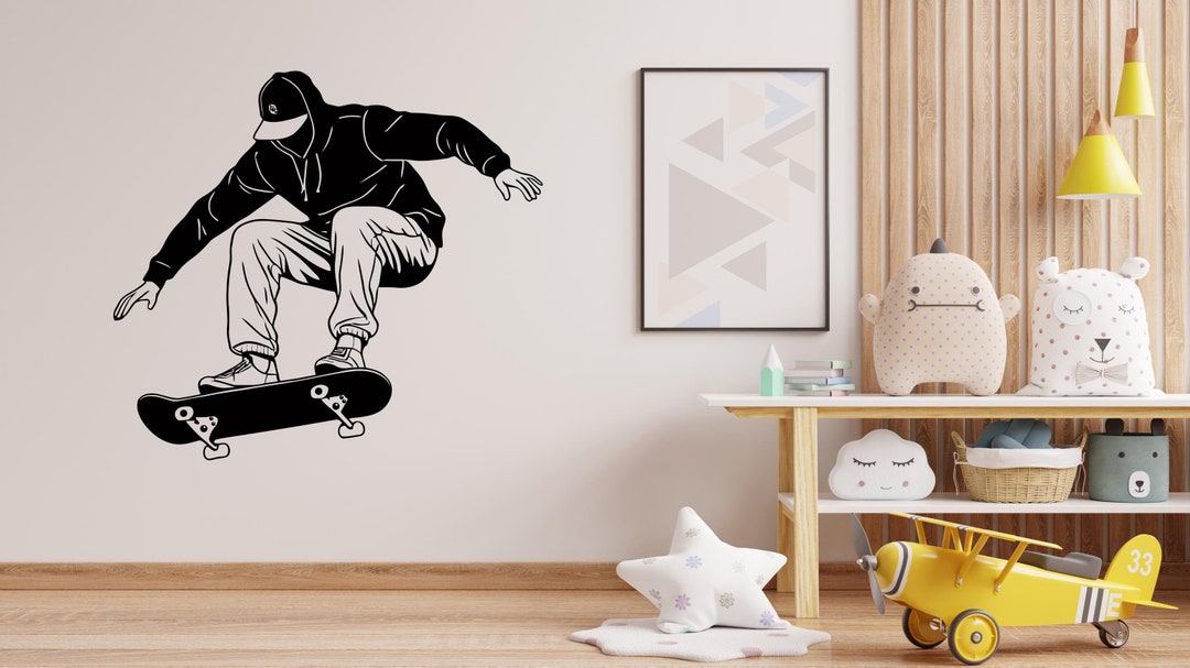Skateboarder Wall Decal Skate Wall Art Stickers Skateboard Decals ...