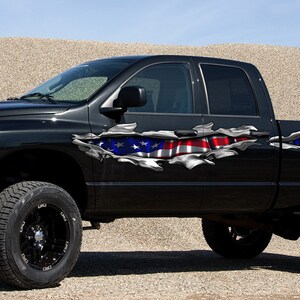 US Pride Car Vinyl Decal, USA Flag Full Color Car Side Graphics, 3D US ...