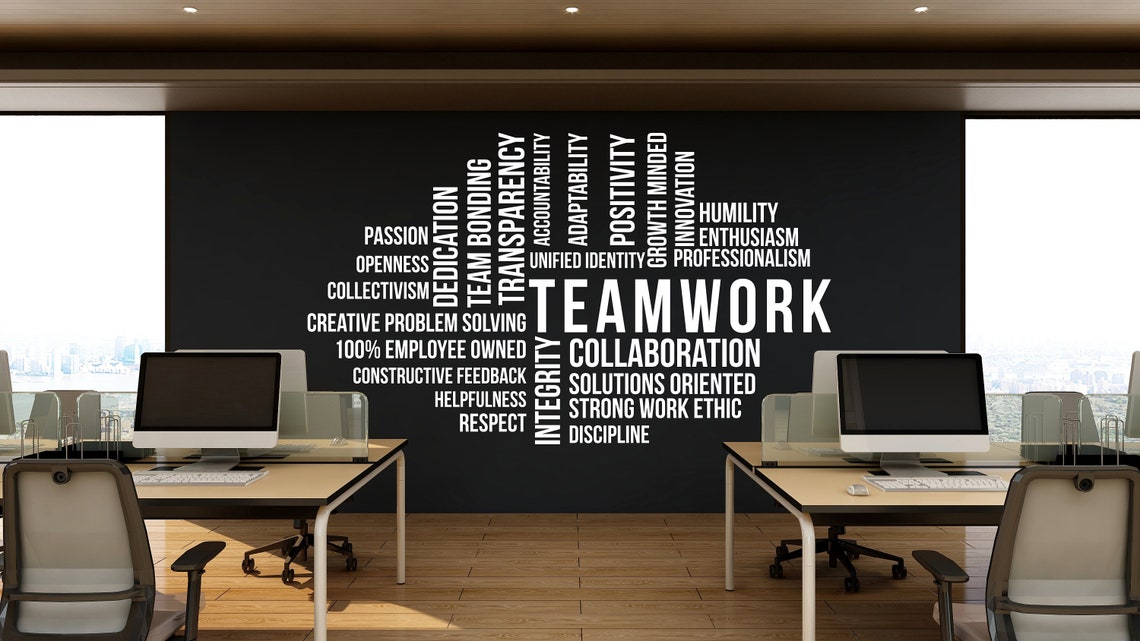 Teamwork Wall Decor Office Wall Decal Idea Teamwork Business Worker ...
