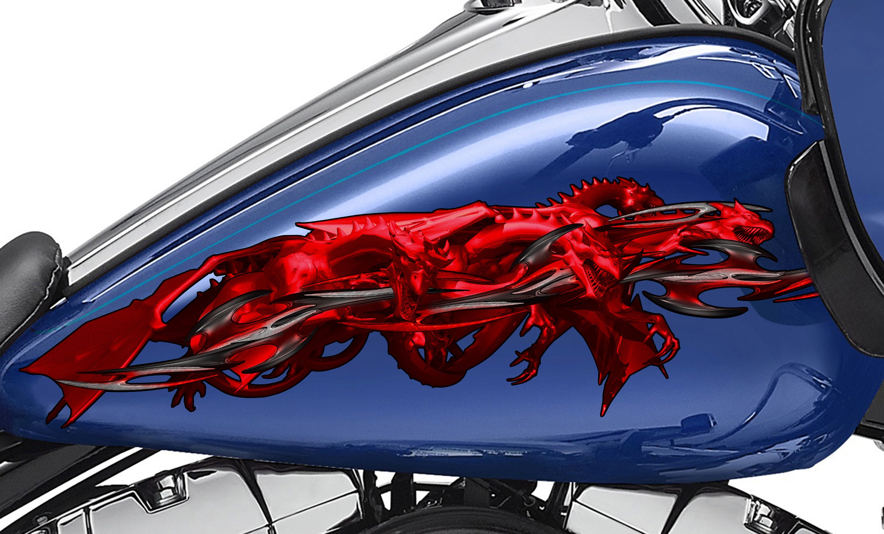 Red Dragon Bike Sticker Dragon Dirt Bike Full Color Vinyl - Etsy