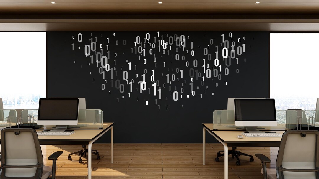 Coding Binary Code Wall Decal, Technology Vinyl Wall Art Decal, Circuit ...