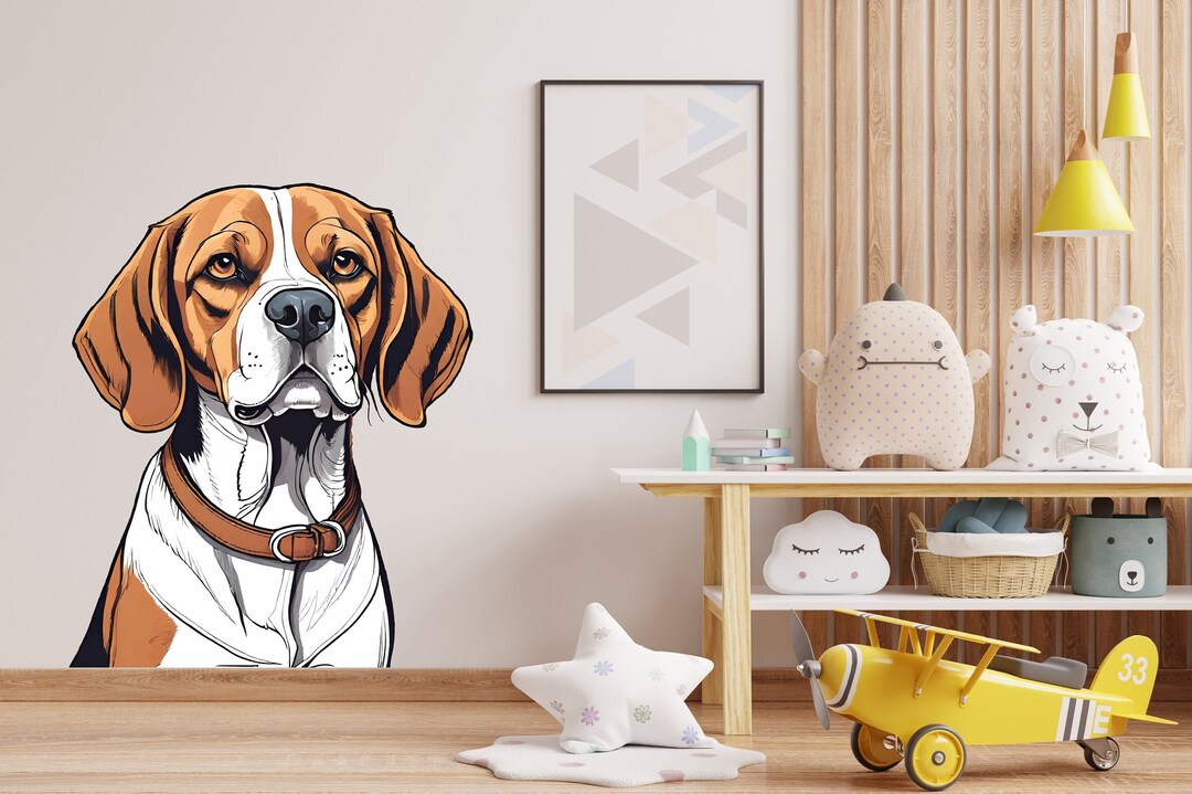 Dog Wall Decal, Beagle, Dog Decor Dog Wall Art Decal Dog Lover Animals ...