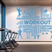 Workout Vinyl Gym Wall Decal, Inspirational Words, Gym Decal, Fitness ...