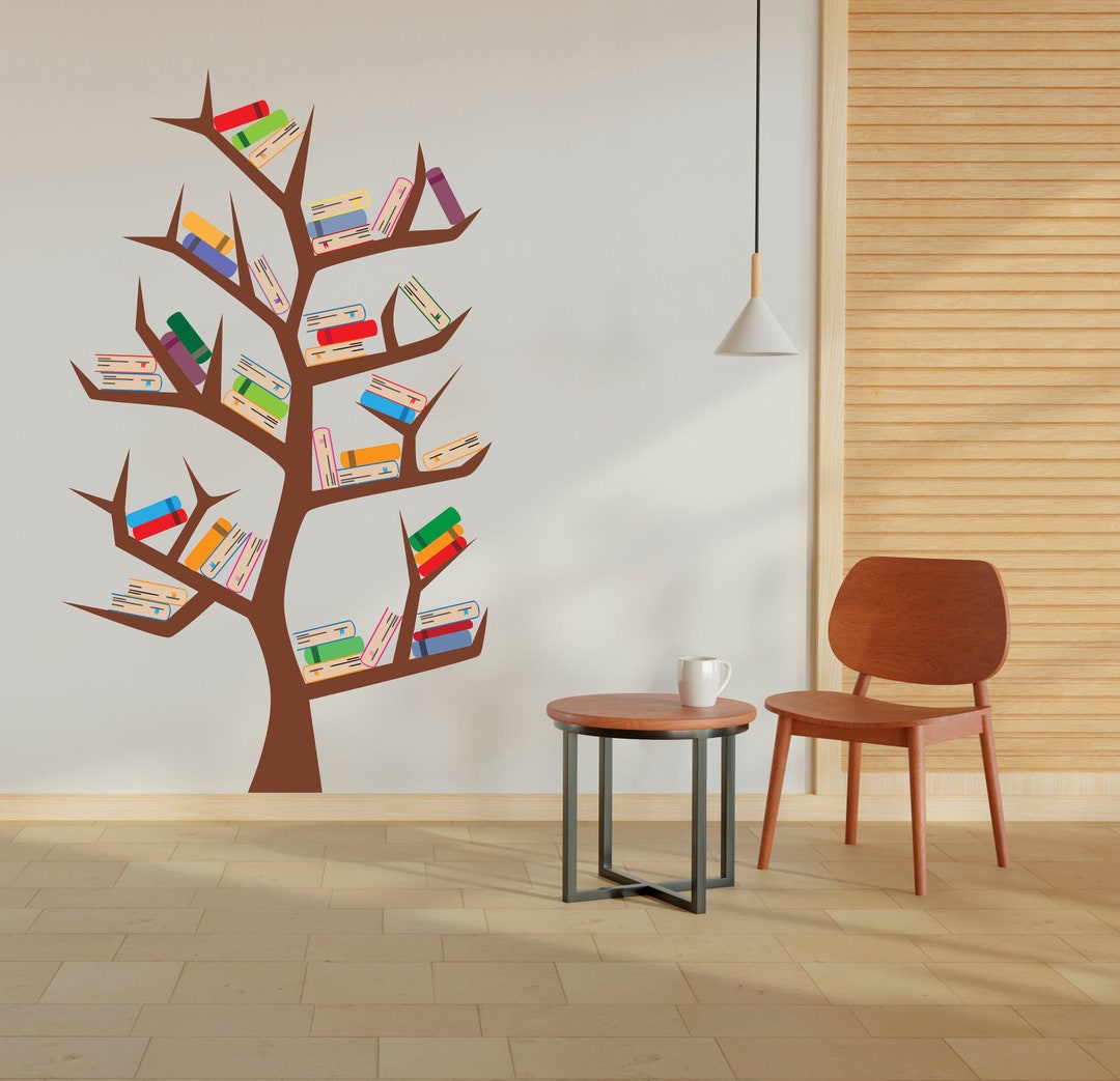 Library Tree Wall Art Decals, Library Wall Decal, Education Decals ...