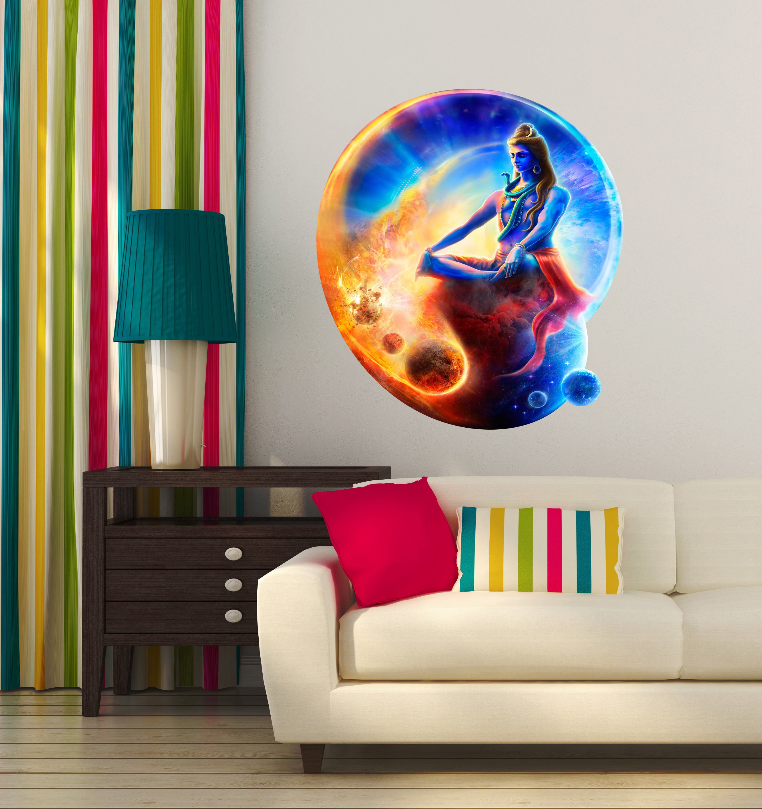Lakshmi Goddess Wall Decal, Lakshmi Goddess Wall Sticker, Lakshmi ...