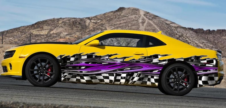 Checkered Flag Street Racing Car Vinyl Graphics Racing Flag - Etsy
