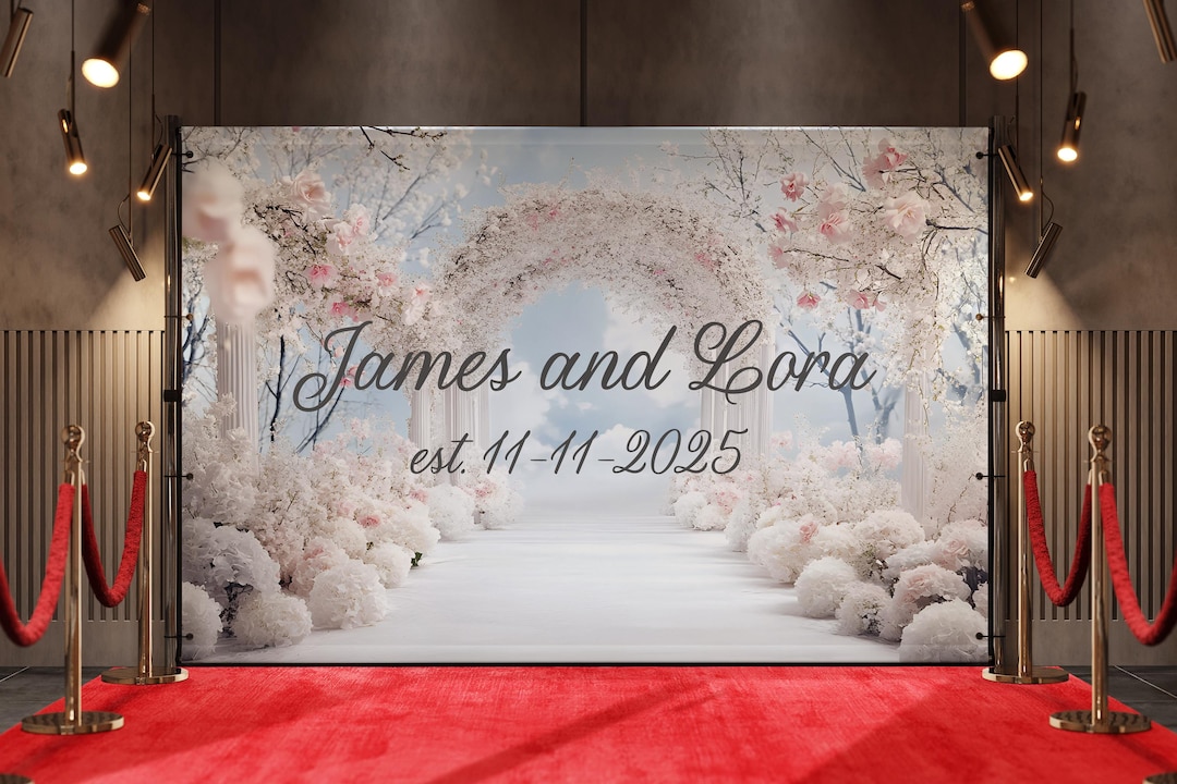 Personalized Wedding Arch Backdrop | Custom Names & Date Gift ...