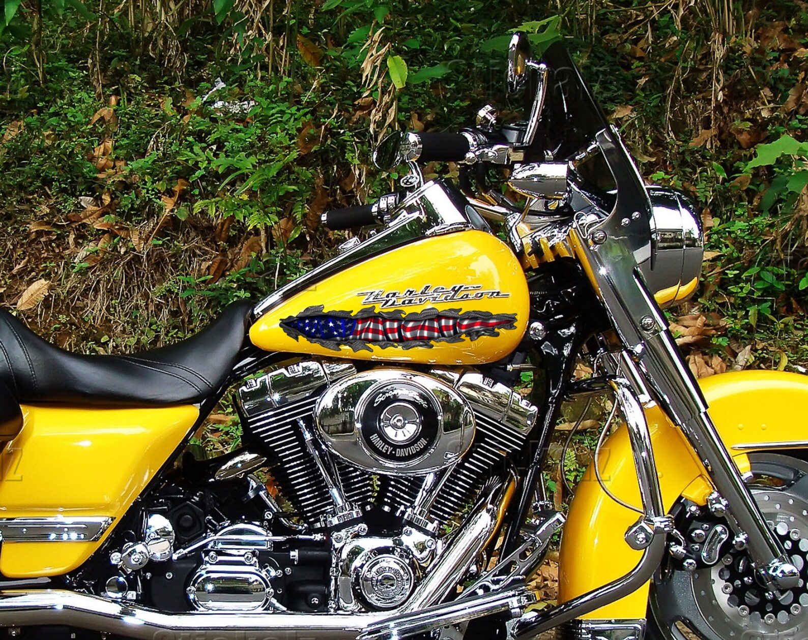 American Flag Decal for Motorcycle US Flag Racing Bike Wrap US Flag ...