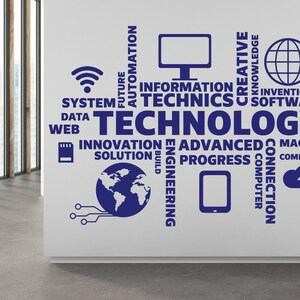 Technology Vinyl Wall Art Decal, Circuit Board Wall Decal, Office Wall ...