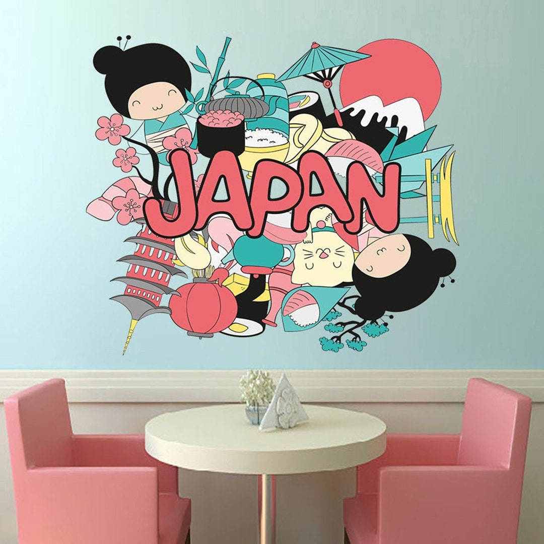 Japan Kids Room Decor, Japan Decal, Japan Sticker - Etsy