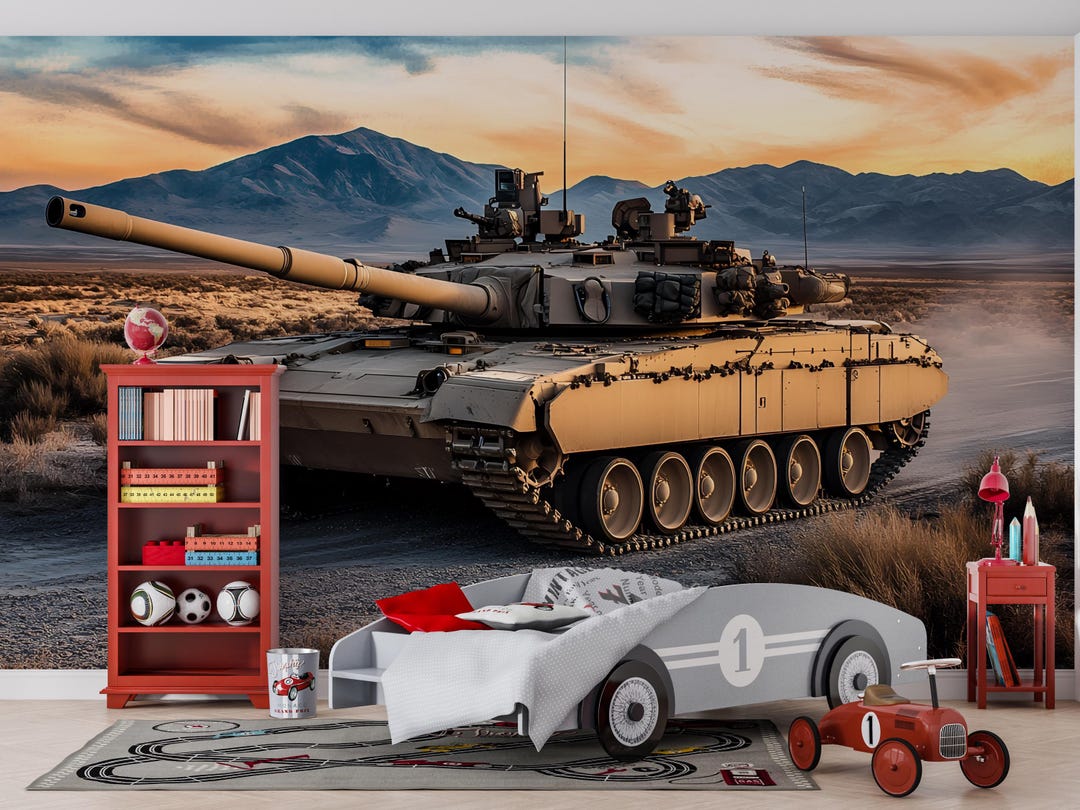 Desert Tank Wall Mural – Realistic Army Tank Wallpaper – Military Boys ...