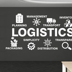Logistics Wall Decal Planning Management Transport Inventory Packaging ...